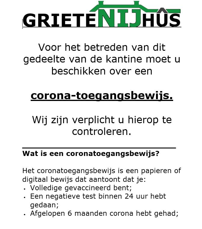 Coronaregels Kantine Dorpshuis - Sportclub | Sportclub Makkinga